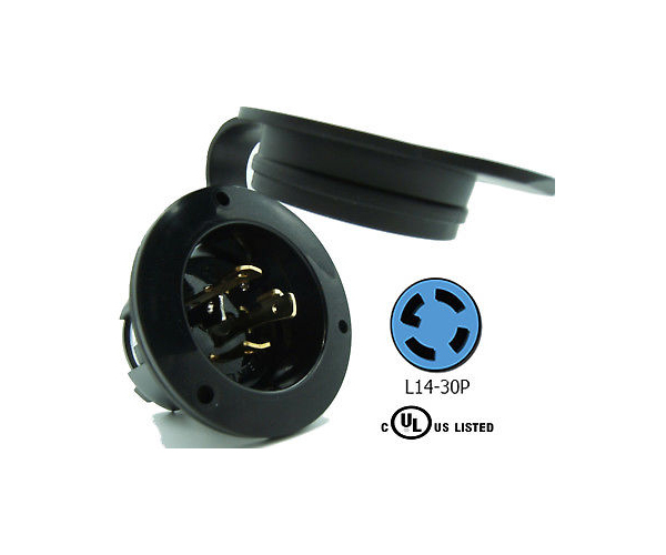 30 Amp Flanged Inlet Connector