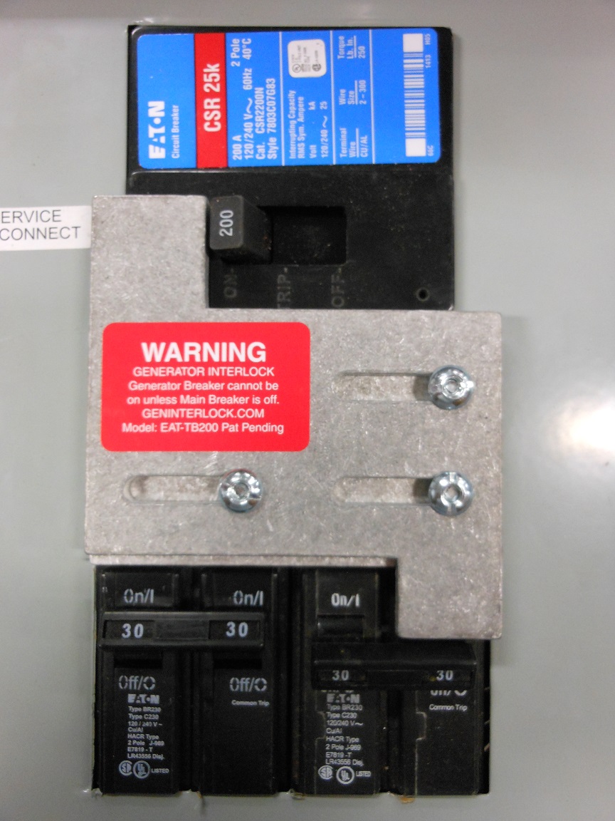Generator Interlock Kit Cutler Hammer Br Series 150 And 200 Amp Trailer Panel Feed Thru Geninterlock