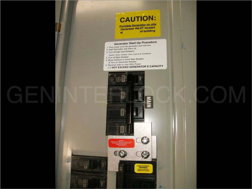 Generator Interlock Kit General Electric GE / OEM 150 and 200 Amp ...