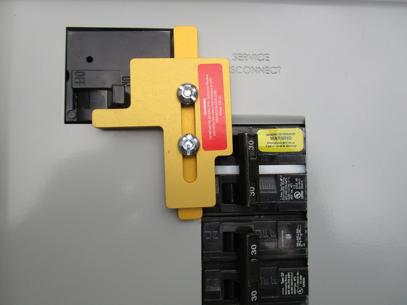 Generator Interlock Kit Left Siemens Left column Main 150-200 Amp ...