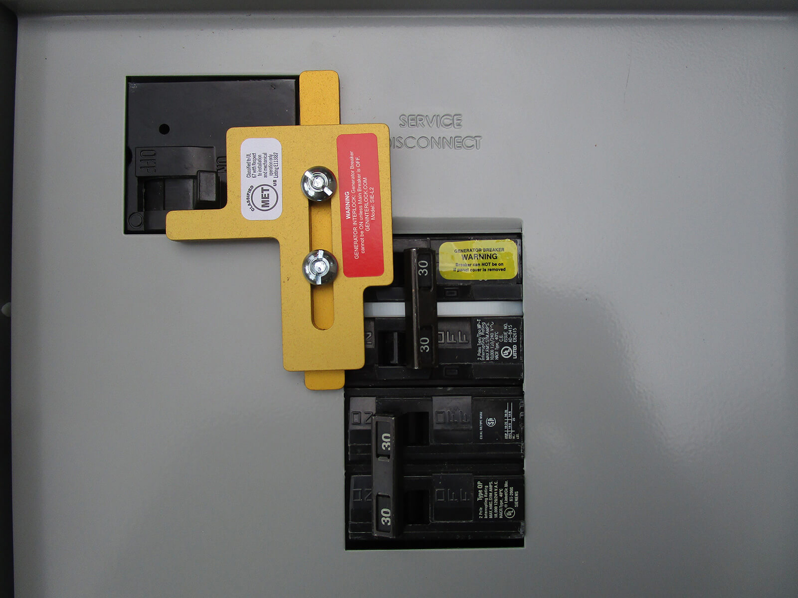 Generator Interlock Kit Left Siemens Left column Main 150-200 Amp ...