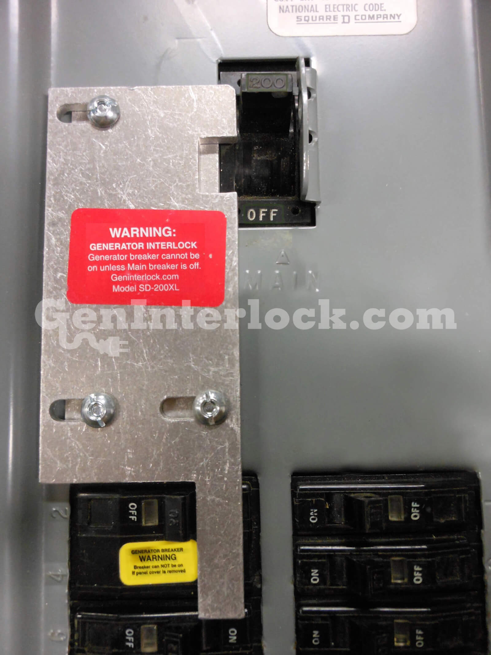 Generator Interlock Kit Square D Vertical Throw 150 and 200 Amp 3 1/4 ...