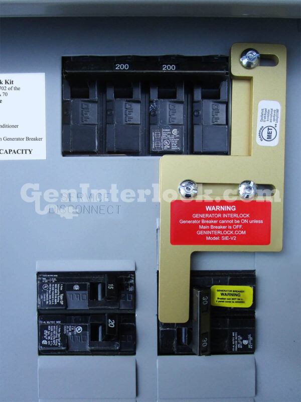 Generator interlock kit Vertical throw Siemens 150-200 Amp Panels | GenInterlock