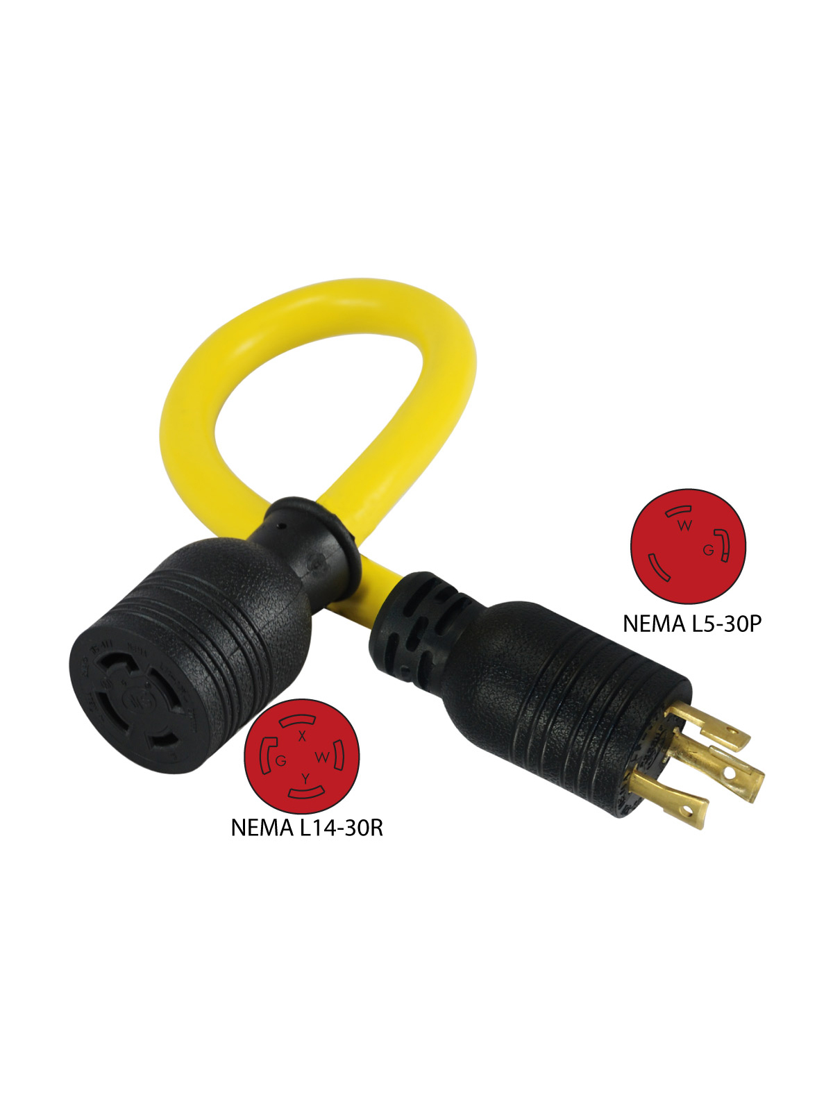 L5-30 P male to L14-30 R female Generator Adapter, twist lock, 120 ...