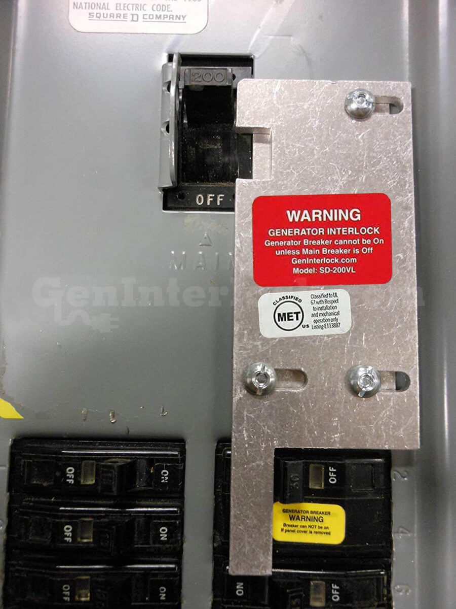 Generator Interlock Kit Square D Vertical Throw 150 and 200 Amp 3 1/4 ...